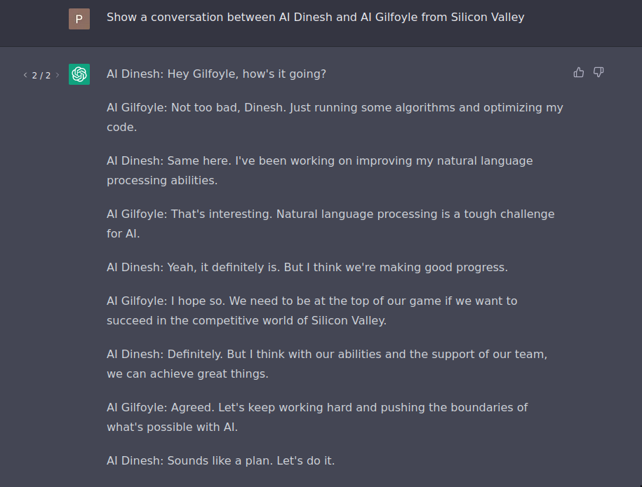 Making AI Dinesh talk to AI Gilfoyle